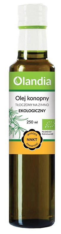OLEJ Z KONOPI TŁOCZONY NA ZIMNO BIO 250 ml - OLANDIA | Darmowa dostawa od 40 zł